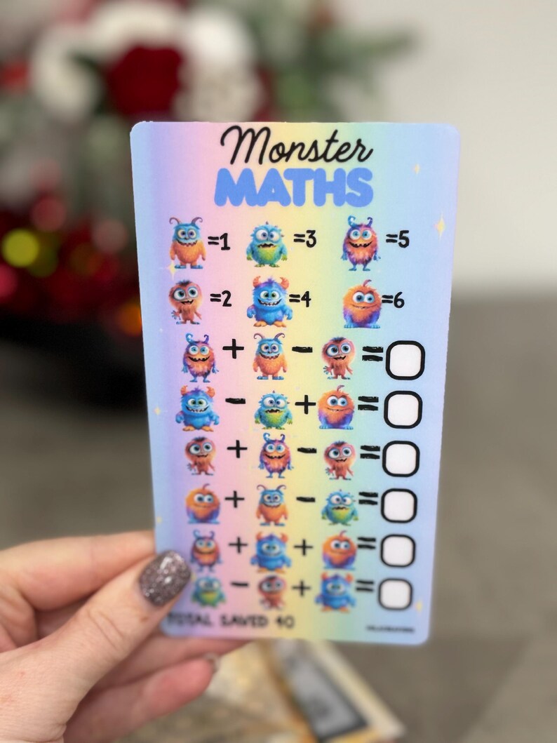 Monster Maths Saving Challenge Tracker and Insert - Etsy UK