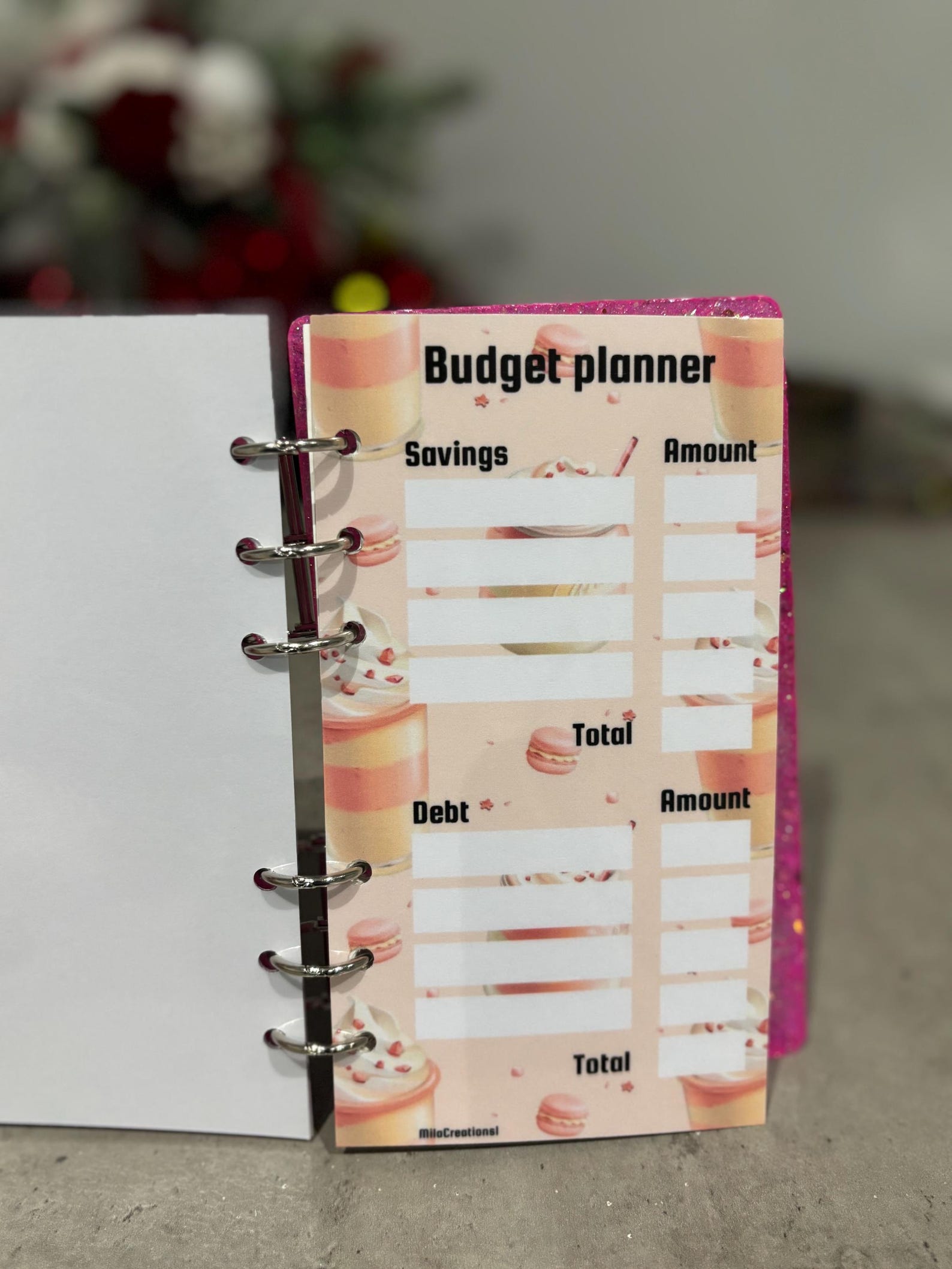A6 Budget Planner/notes Binder Epoxy Resin Handmade Cover, 4 Laminated ...