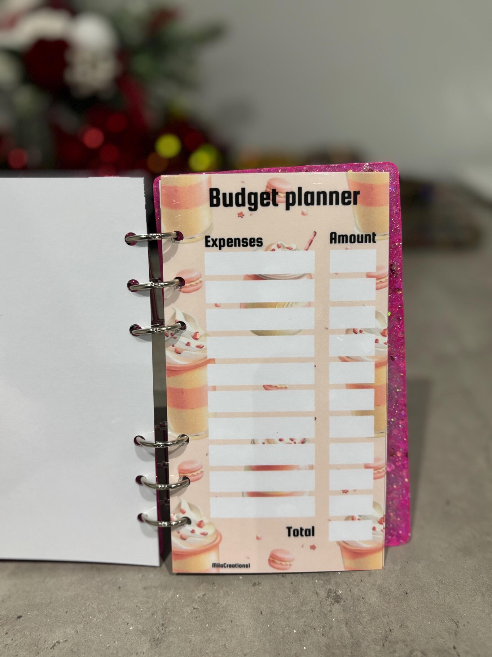 A6 Budget Planner/notes Binder Epoxy Resin Handmade Cover, 4 Laminated ...