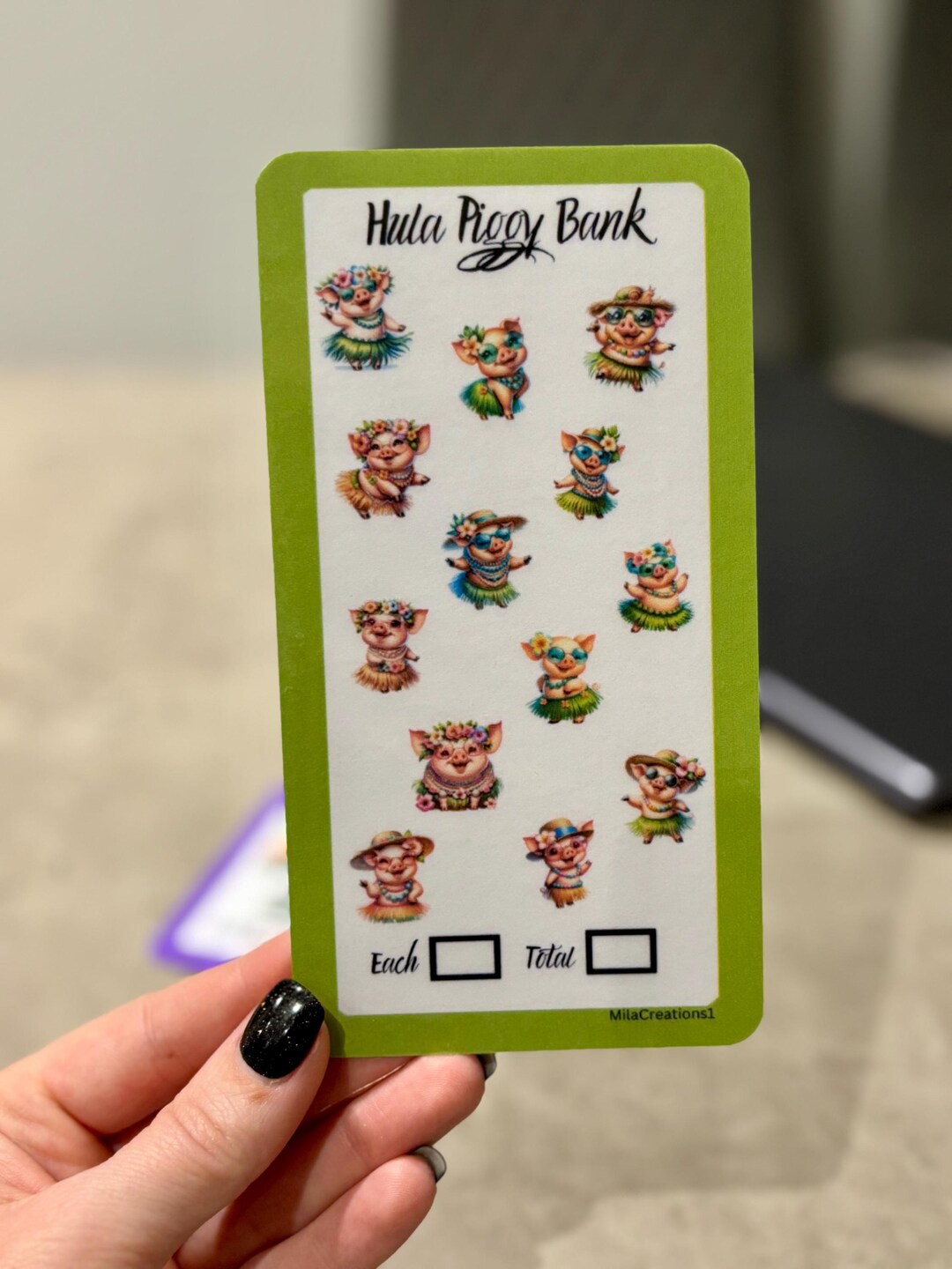 Hula Piggy Bank Saving Challenge Tracker - Etsy