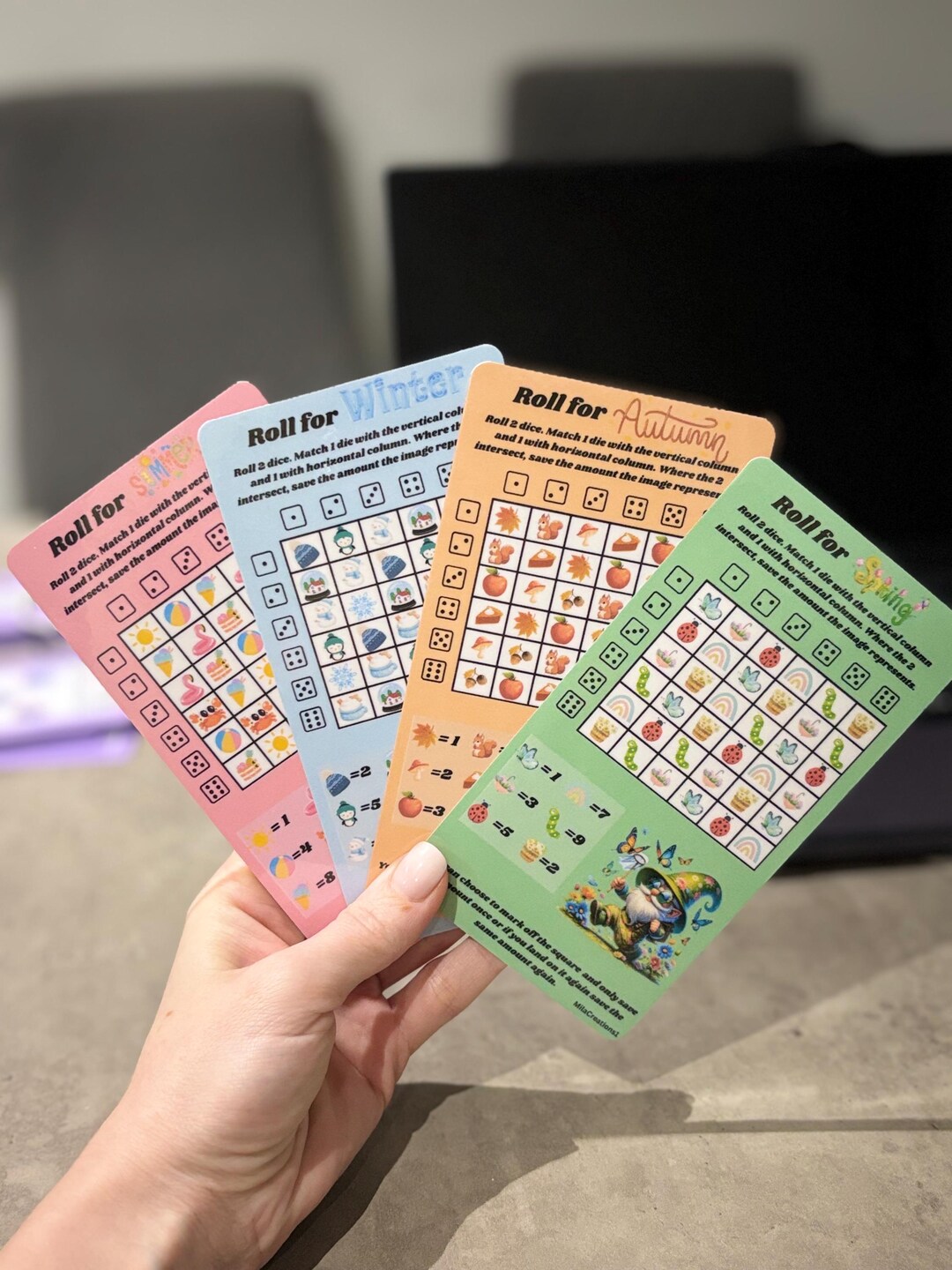 Roll the Dice/ 4 Seqson Saving Challenge Trackers Games - Etsy