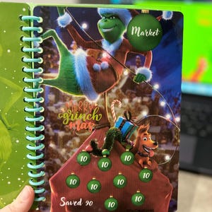 Merry Grinchmas A5 Laminated Saving Challenge Book With Plastic Cover ...
