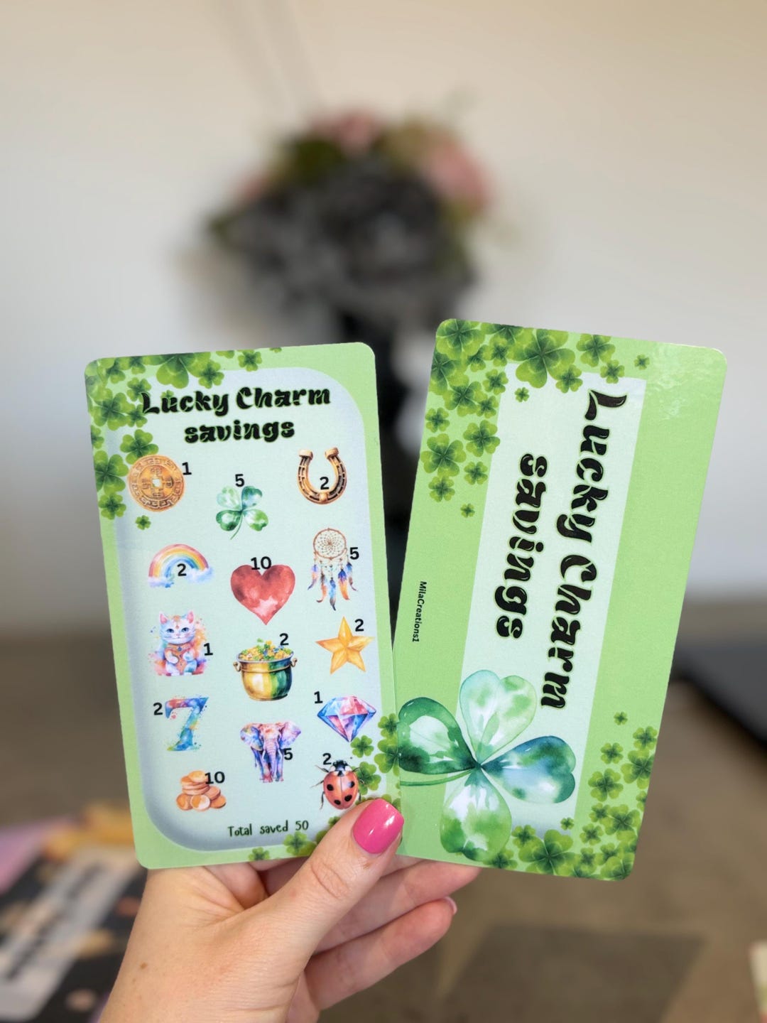 Lucky Charm Saving Challenge Tracker, Clear Glossy Vellum Wallet and ...