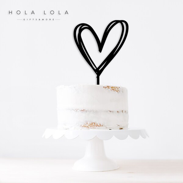 Heart Cake Topper - Etsy