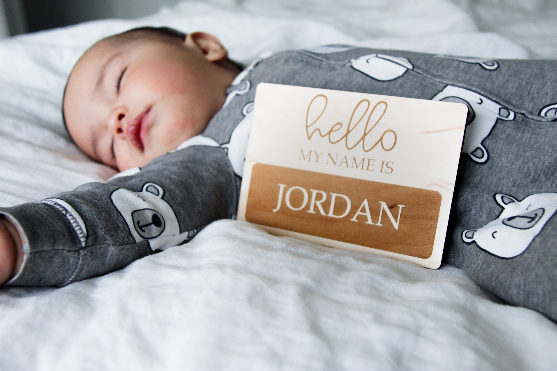Hello My Name is Sign Wooden Hello My Name is Sign Birth | Etsy