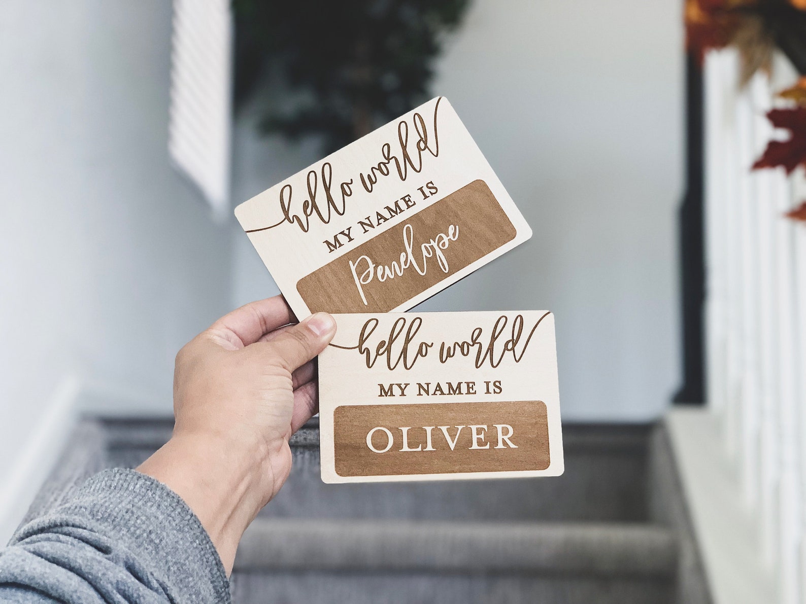 Hello My Name is Sign Wooden Hello World My Name is Sign - Etsy