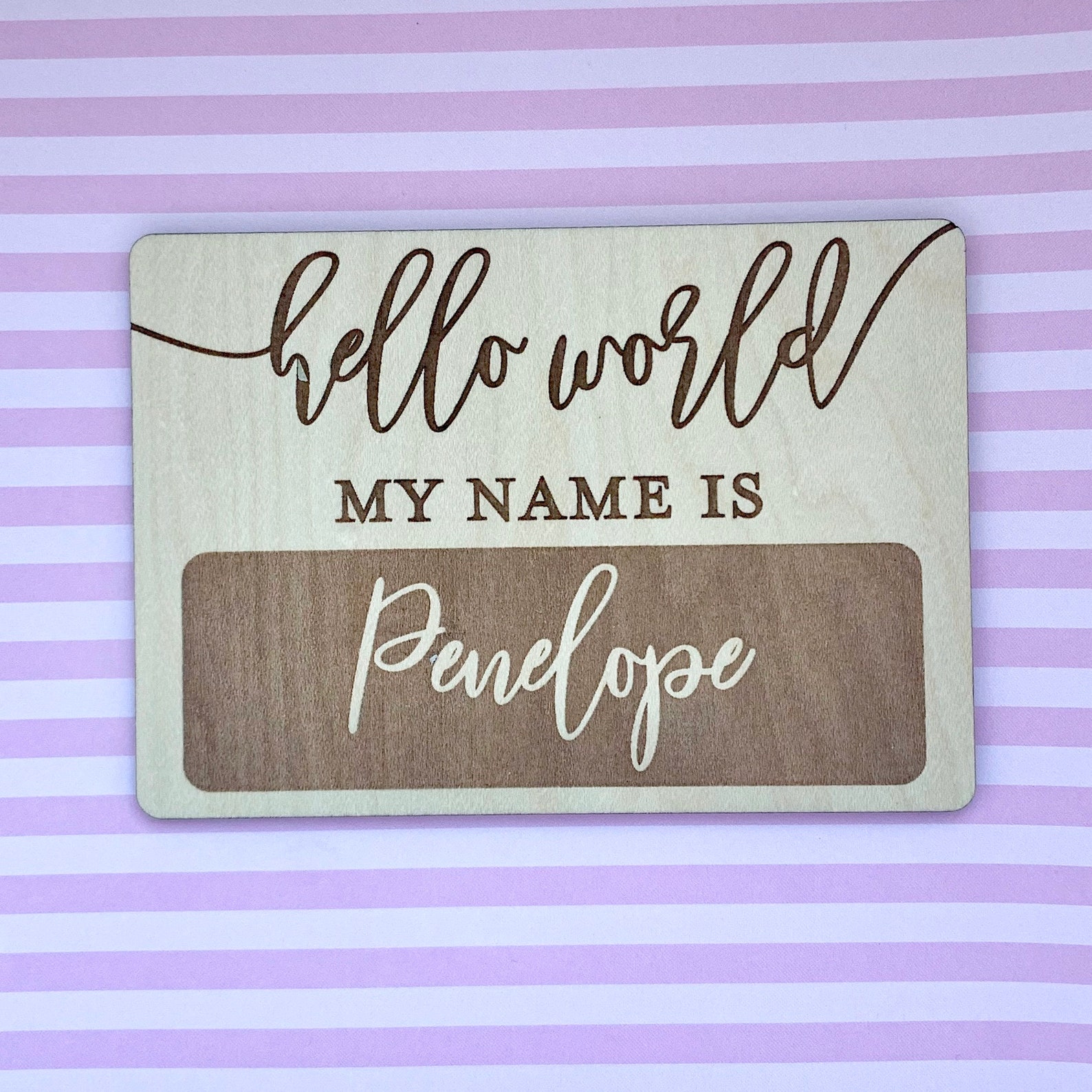 Hello My Name is Sign Wooden Hello World My Name is Sign - Etsy