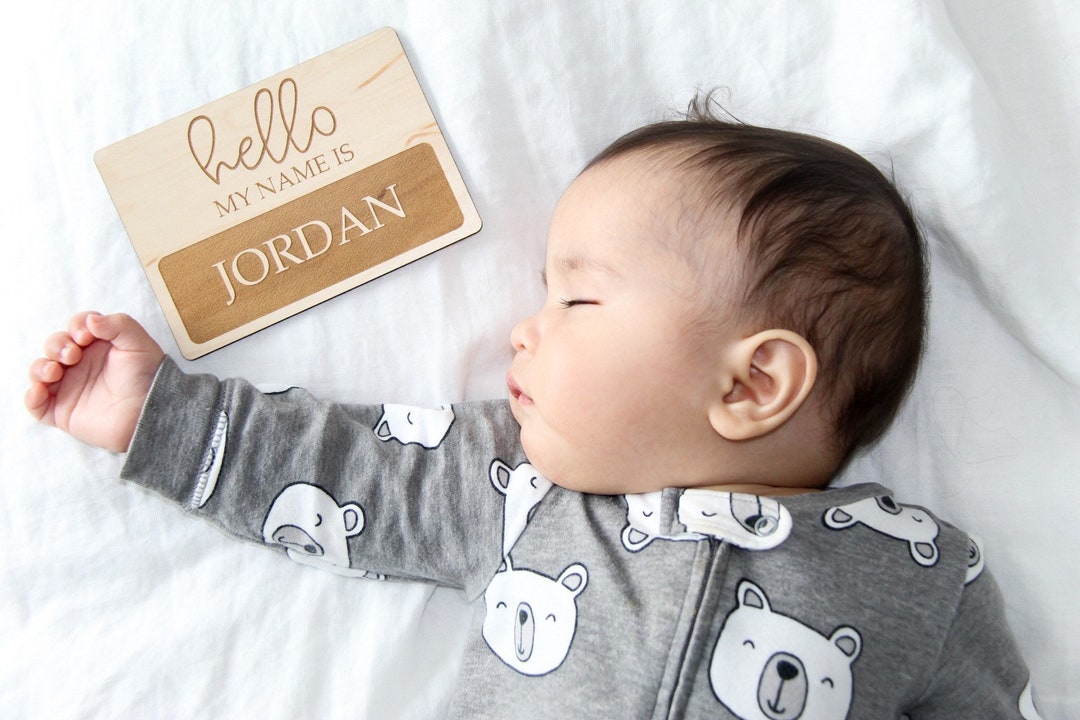 Hello My Name is Sign | Wooden Hello My Name is Sign | Birth ...