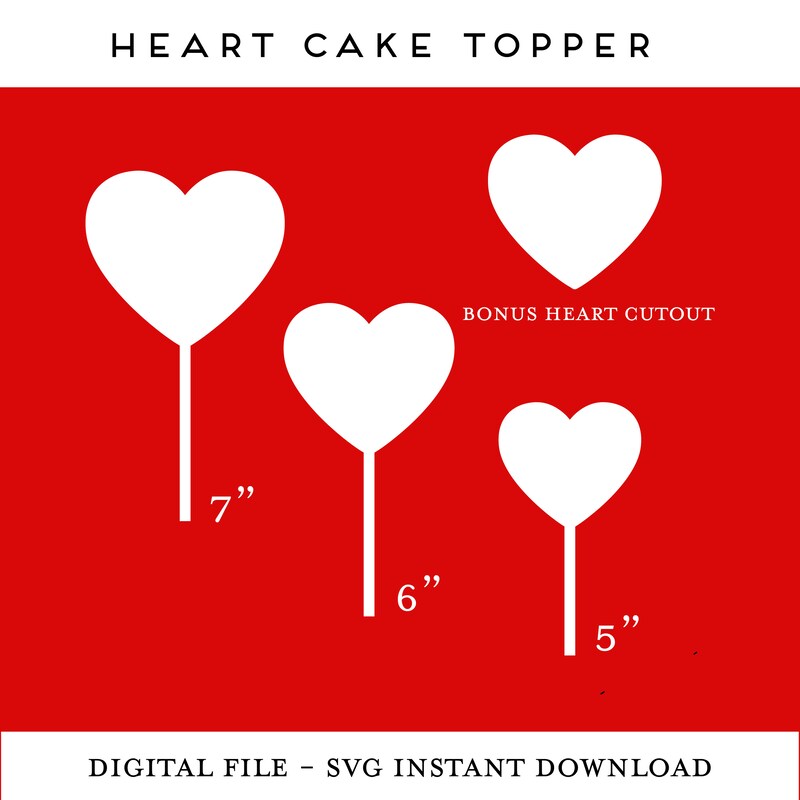 Heart Cake Topper - Etsy