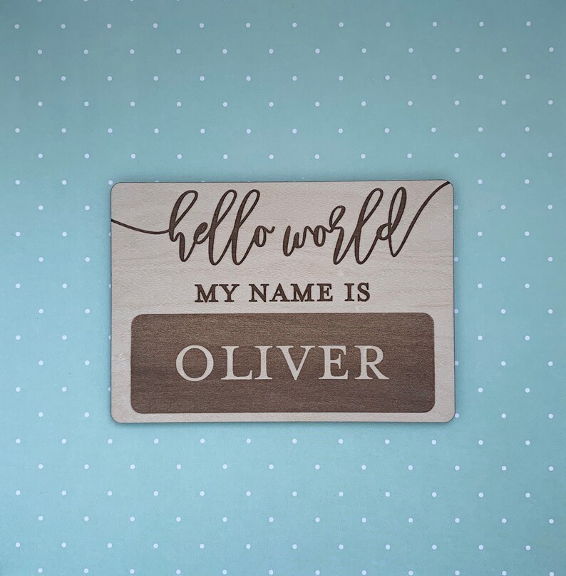 Hello My Name is Sign Wooden Hello World My Name is Sign - Etsy