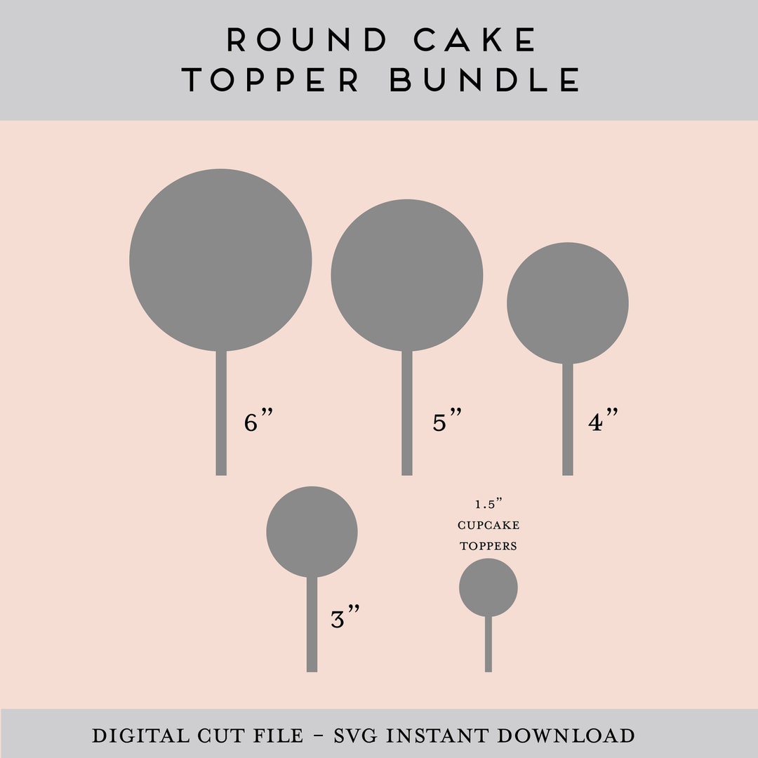 Round Cake Topper SVG | Glowforge Cake Topper Svg | Cake Topper Svg ...
