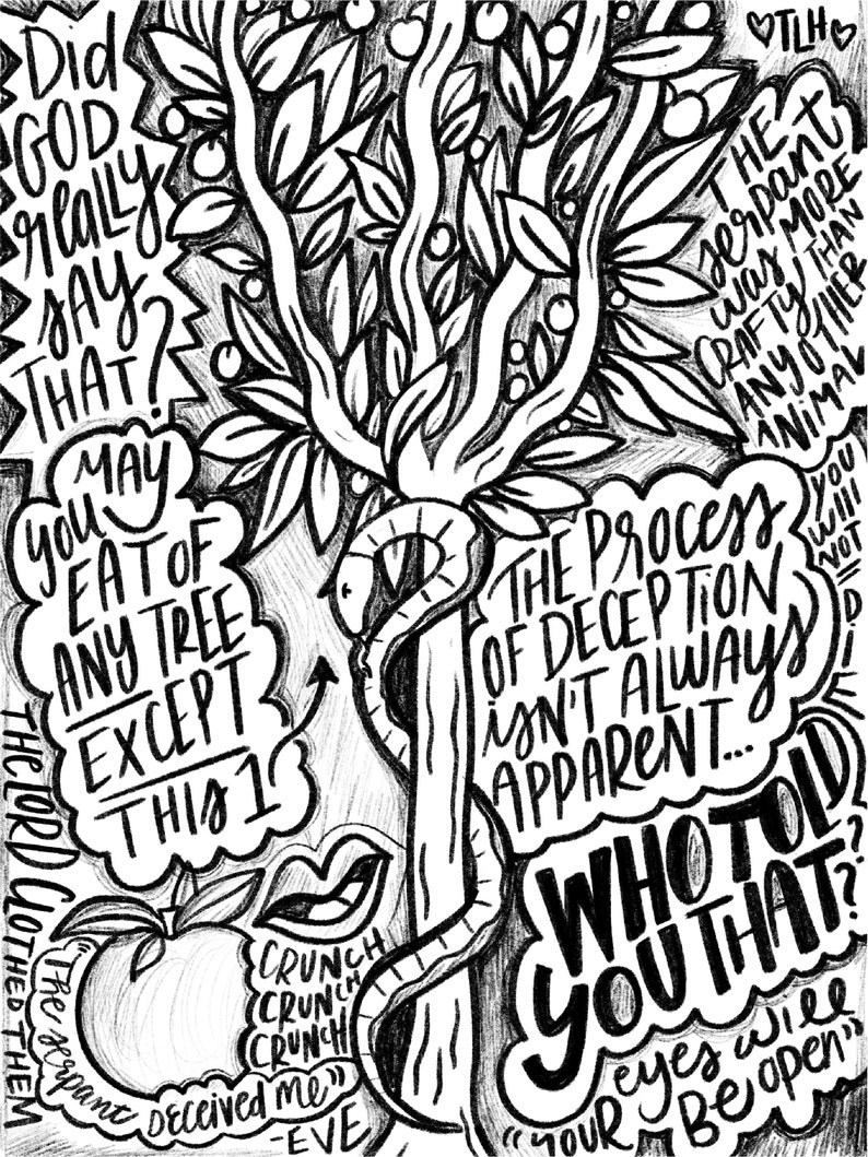 Garden of Eden Coloring Page Instant Download Book of Genesis | Bible ...