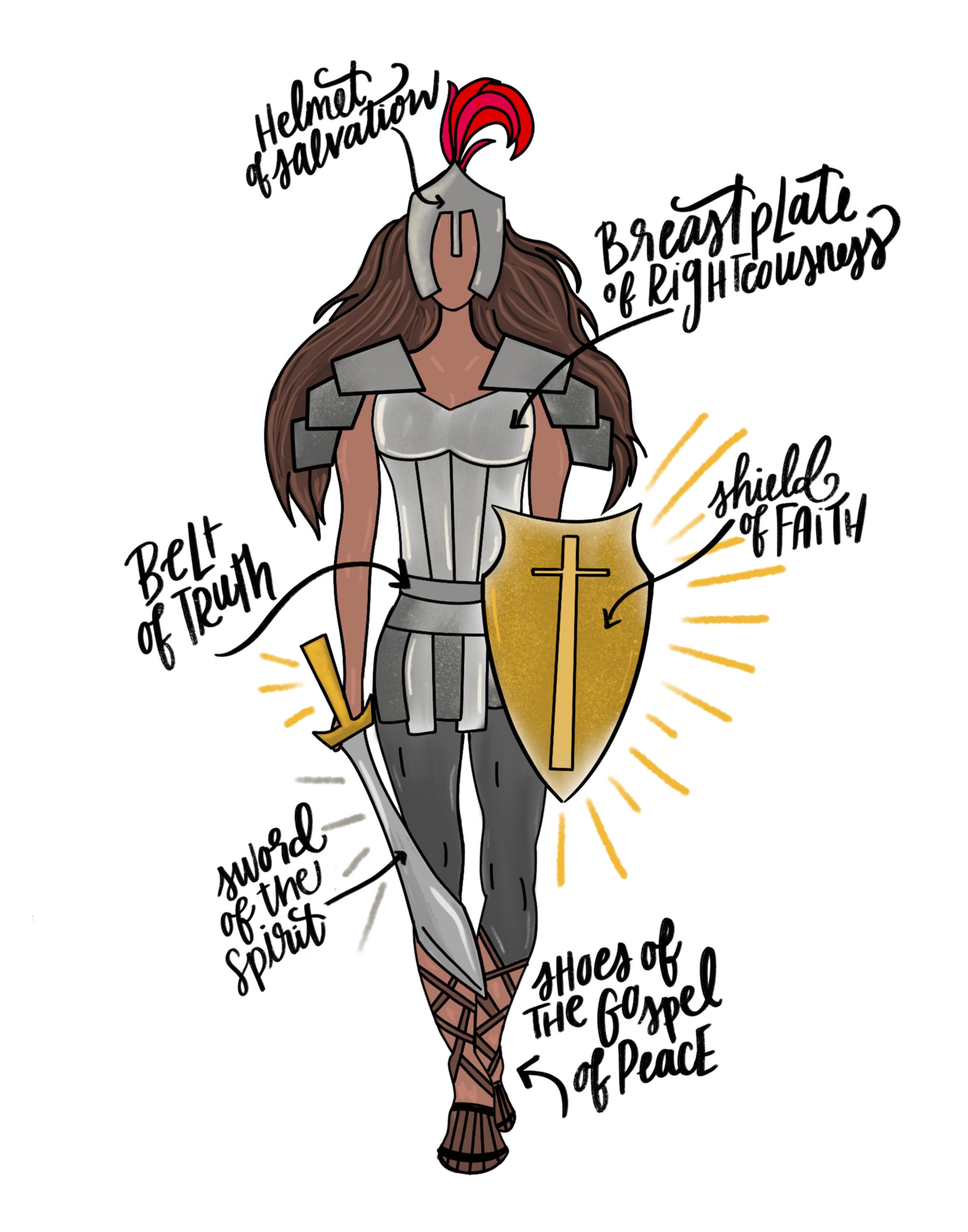 Armor of God | Ephesians 6 | Spiritual Warfare | Bible Verse Print ...