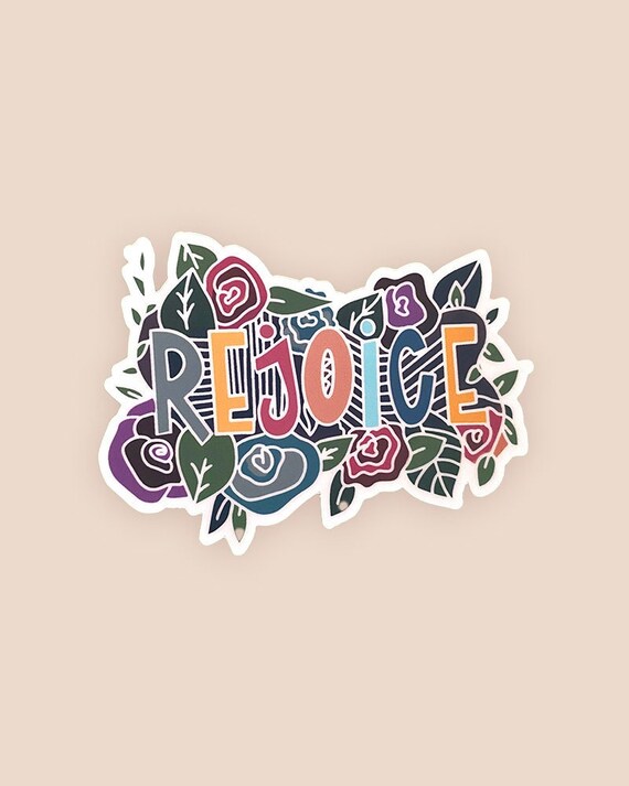 Rejoice Sticker Christian Vinyl Sticker Waterproof Sticker - Etsy