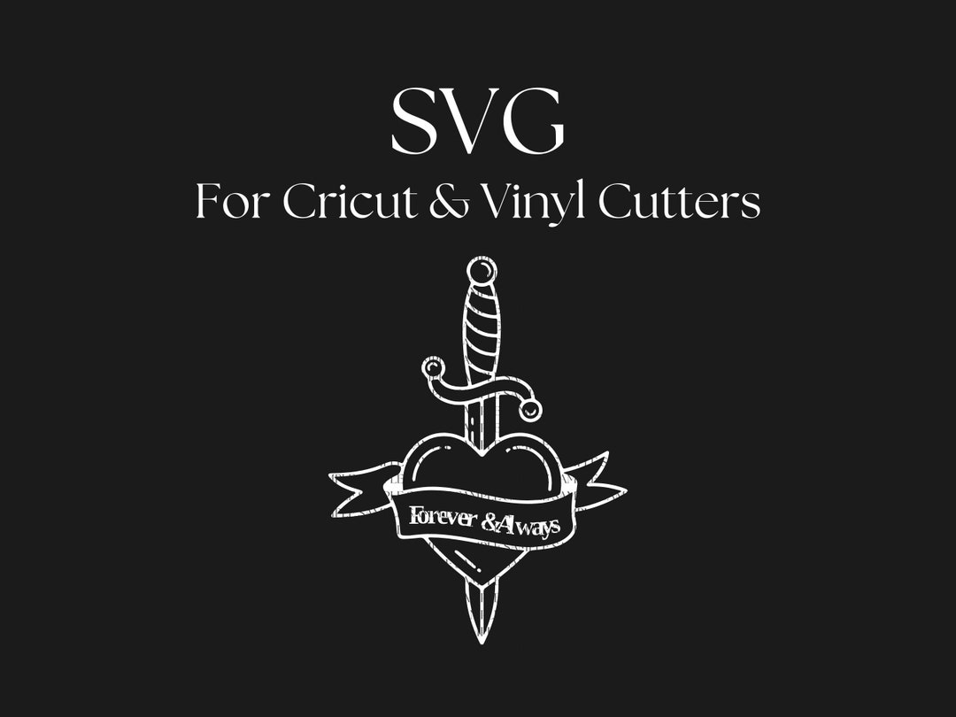 SVG/PNG - Dagger Heart Tattoo Trad - Always and Forever - Cricut ...