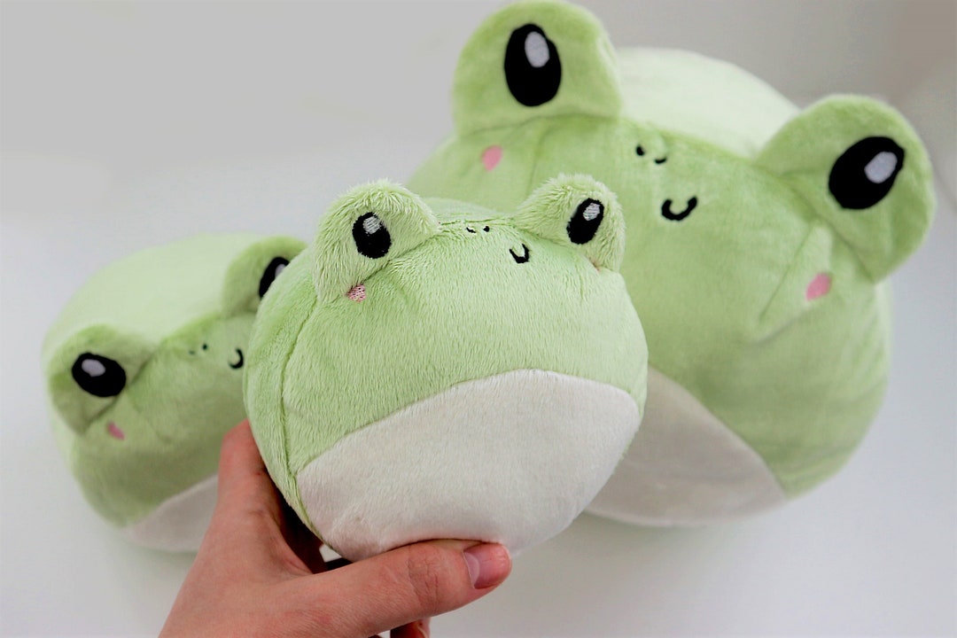 Handmade Froggy Plush Frog Stuffed Animals Cute Chubby Green Yellow ...
