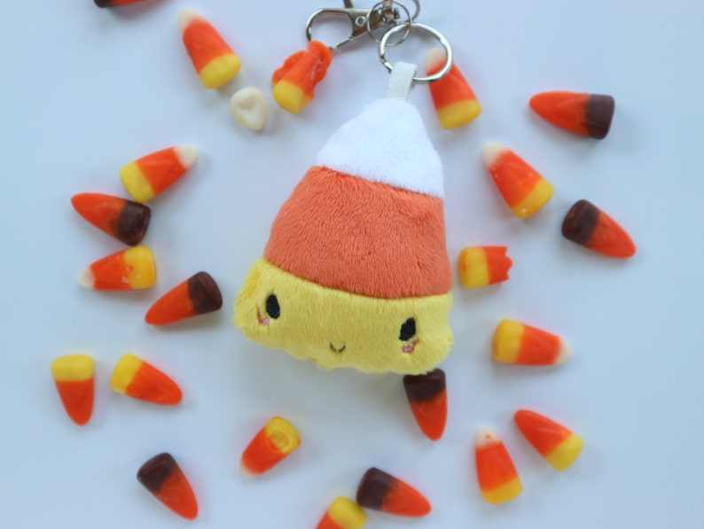 Candycorn Squishy Keychain: Halloween Plush Bag Charm - Etsy