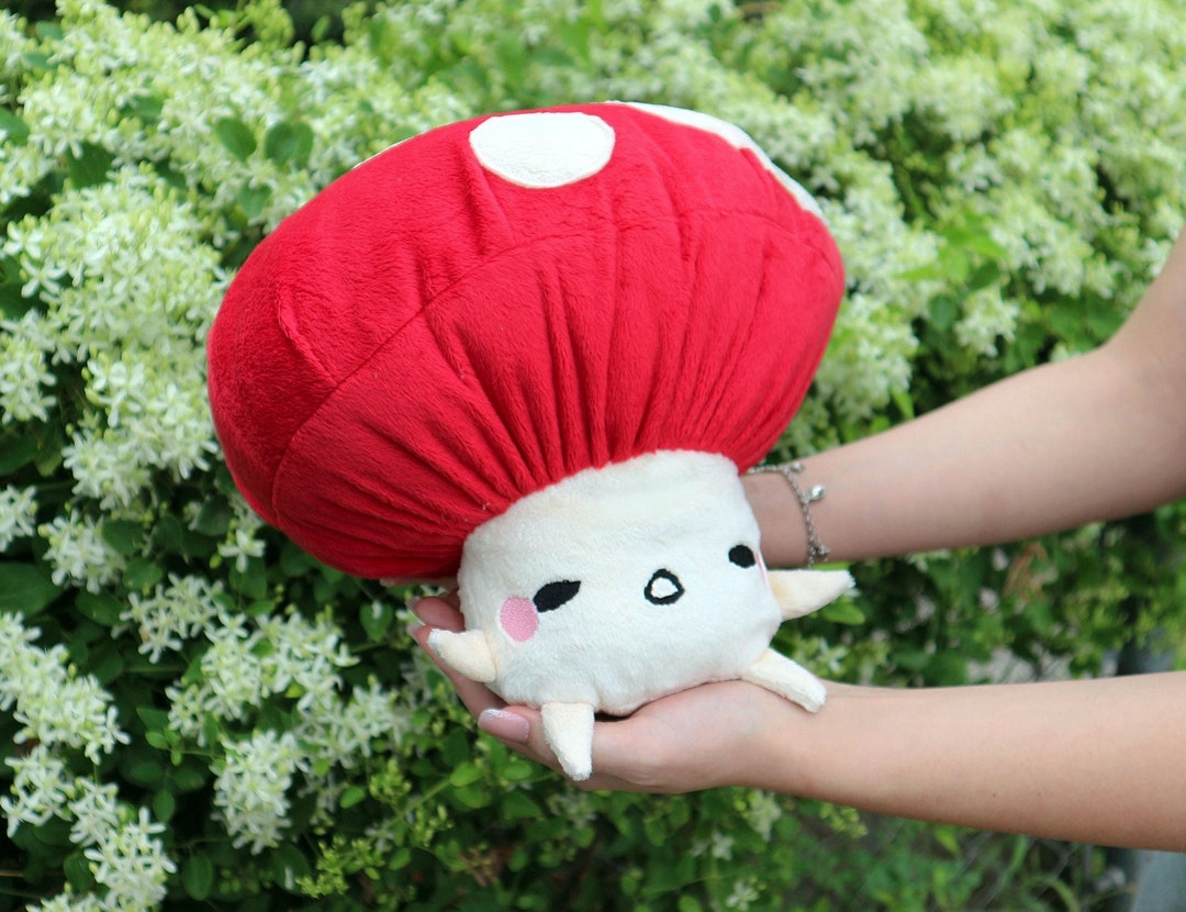 Red Mushroom Plush Handmade Cottagecore Art Toadstool Plushies Stuffed ...