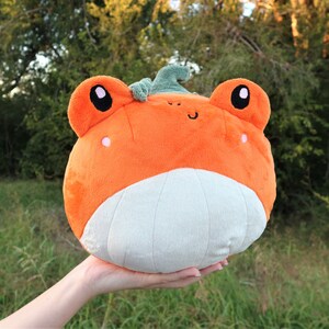 Pumpkin Frog Plush: Handmade Fall Stuffed Animal Pillow - Etsy