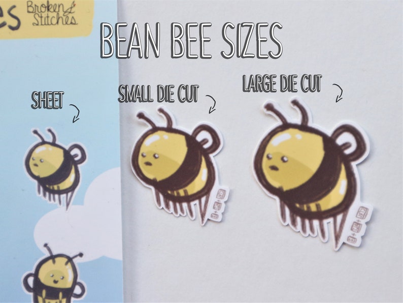 Bean Bees Stickers! Cute Hive Pack Honey Bee Hydroflask Laptop Bullet ...