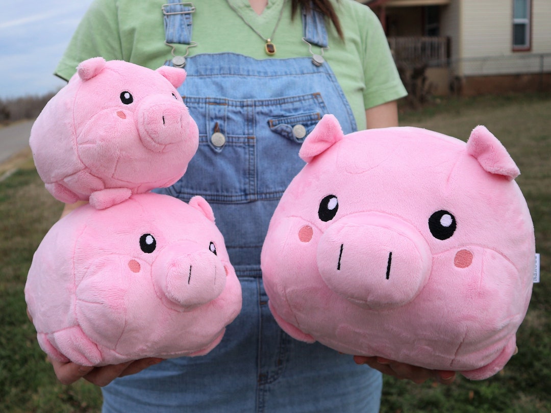 Handmade Chubby Pig Plushie: Farmhouse Cottagecore Stuffed Animal - Etsy