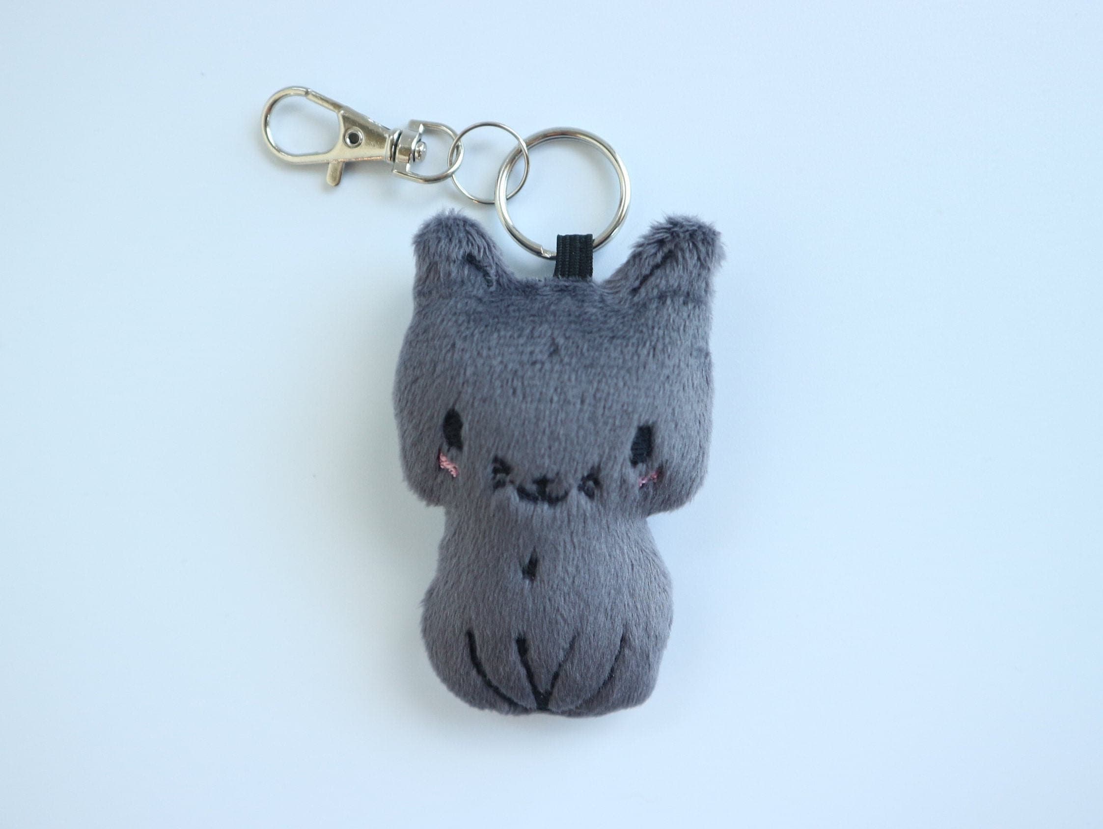 Black Cat squishy keychains Halloween cat mini plush keychain | Etsy