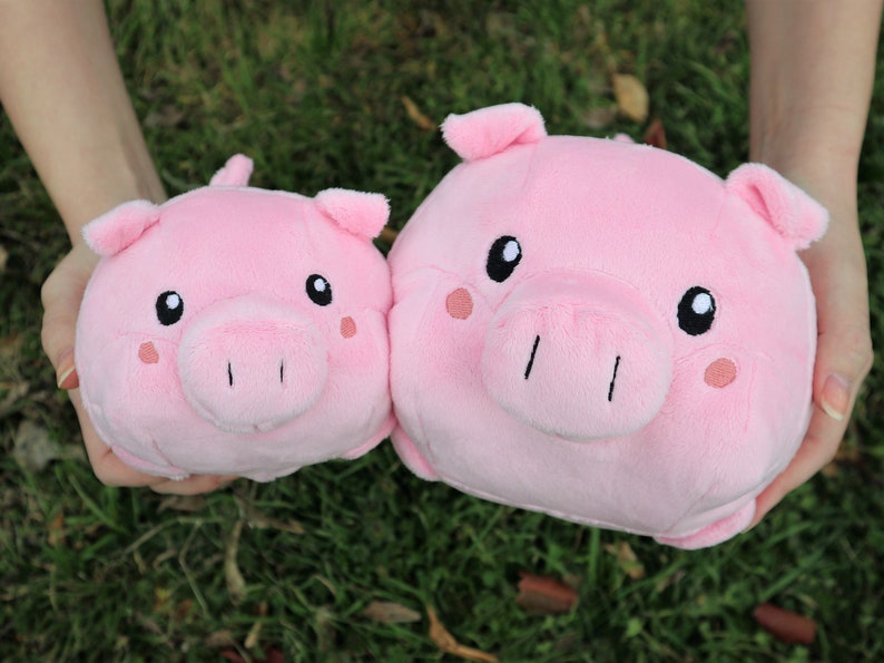 Handmade Chubby Pig Plushie: Farmhouse Cottagecore Stuffed Animal - Etsy