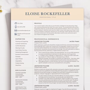 2 Column Resume Template for Word, Professional Modern Clean Resume ...