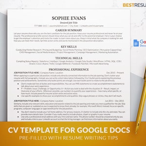 Professional ATS Friendly CV Template Google Docs Simple Ats - Etsy