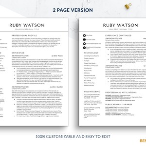 Minimalist Modern Resume Templates Word, Two Column Resume Template ...