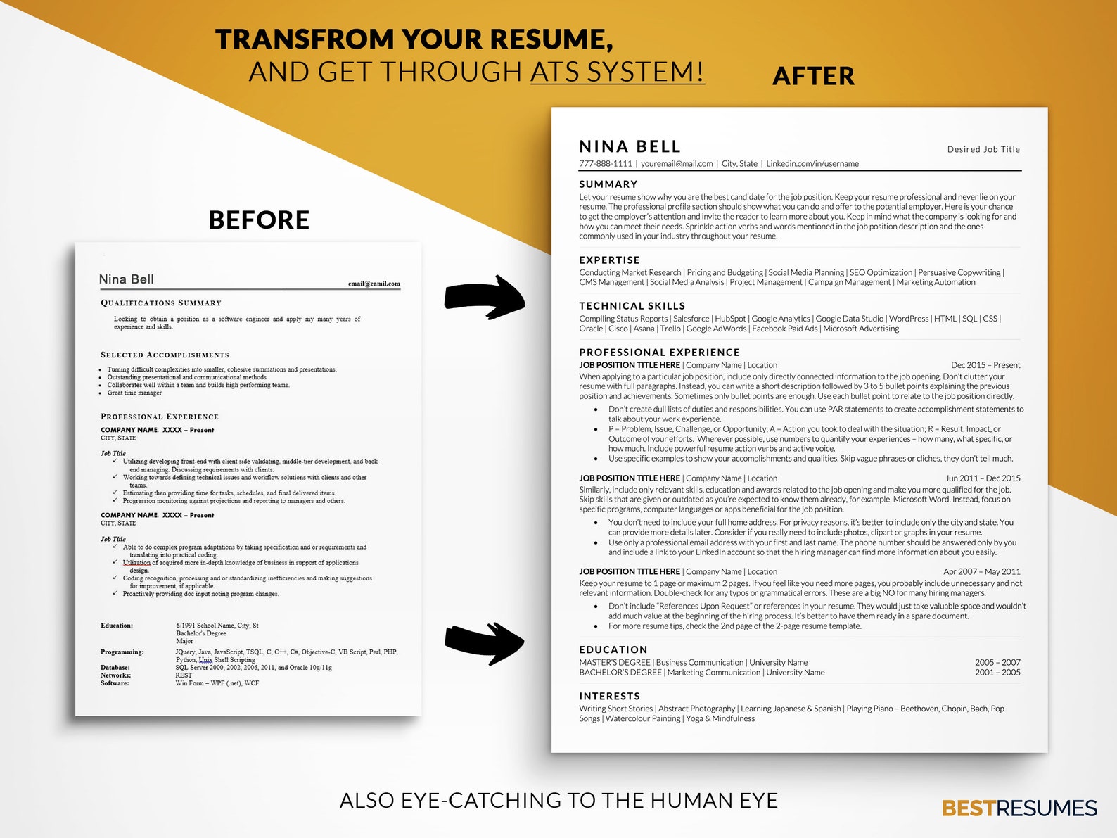 Modern ATS Resume Template ATS Friendly Resume Template ATS | Etsy