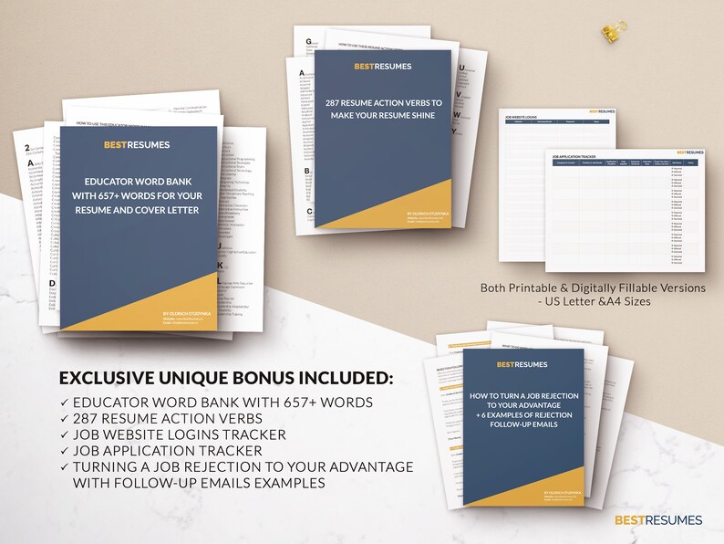 Professional Teaching Resume Template and Teacher Cover Letter, Teacher ...