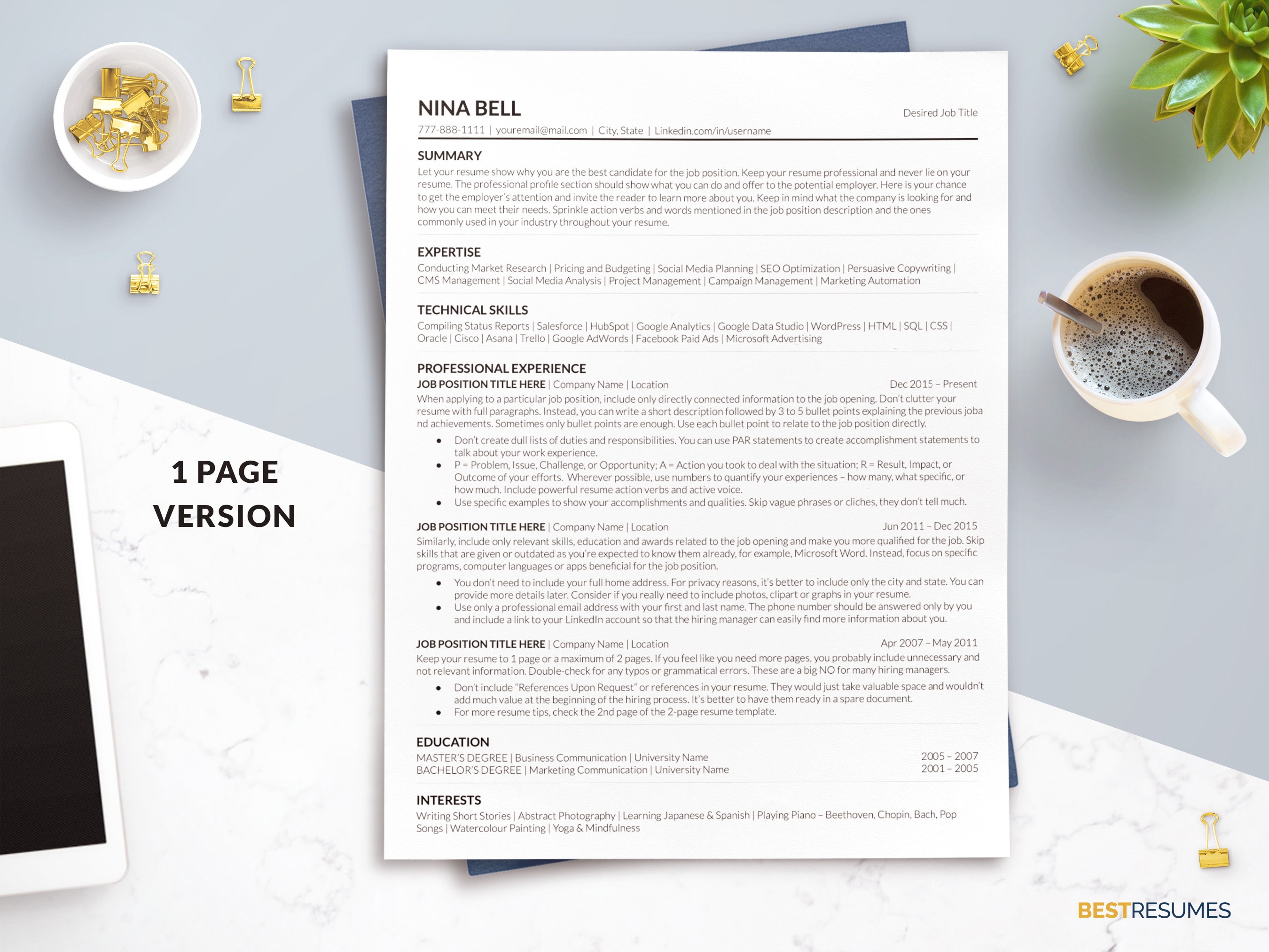 Simple Clean ATS Friendly Resume Template Google Docs, Professional ATS ...
