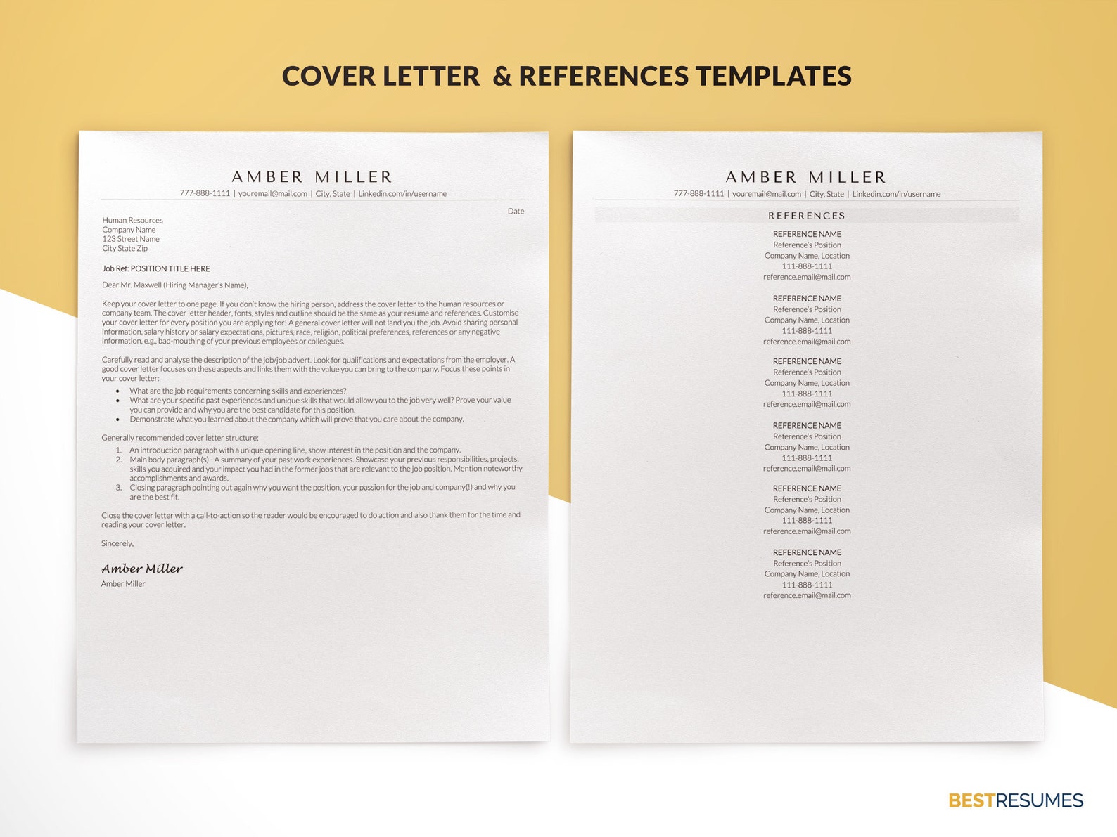 Traditional Chronological CV Template, Classic CV Template ...