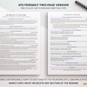 Professional ATS Friendly Resume Template for Word, Google Docs, Pages ...