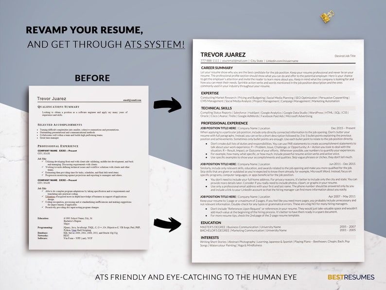 Classic Traditional Resume Template Google Docs, ATS Friendly Resume ...