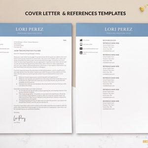 Professional Teaching Resume Template and Teacher Cover Letter, Teacher ...