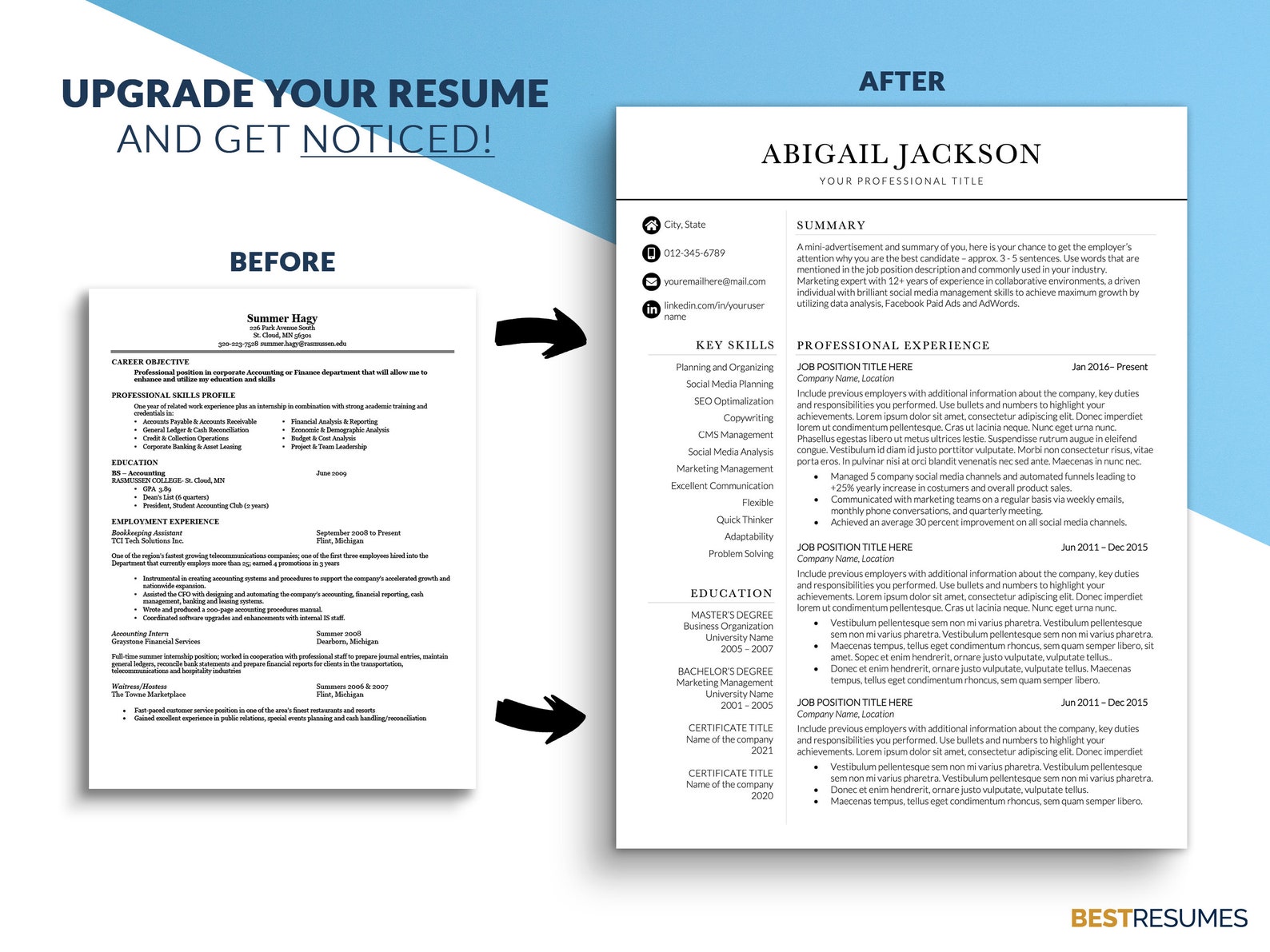 Two Column Resume Template Word, Professional Resume Templates ...