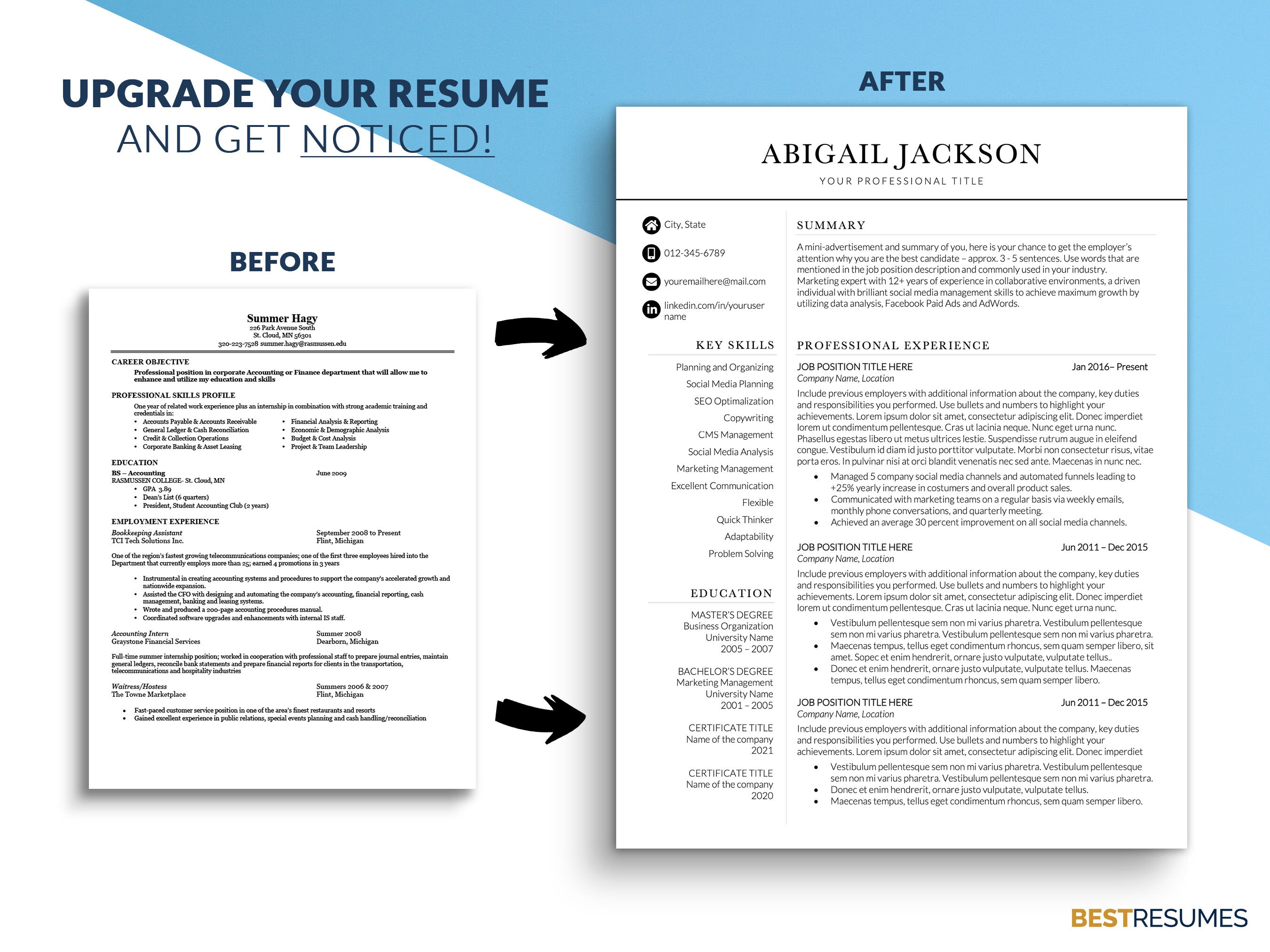 Two Column Resume Template Word, Professional Resume Templates ...