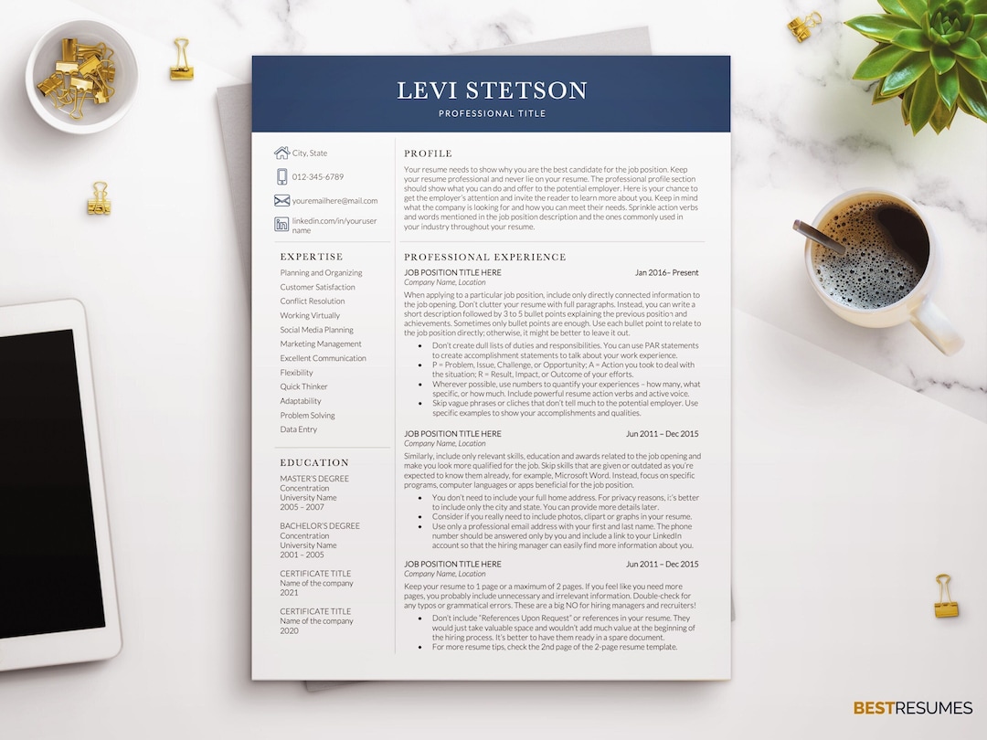 Professional Modern Resume Template, Clean Resume Template Word With ...