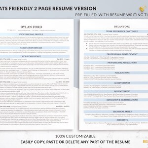 Professional Clean ATS Friendly Resume Template for Google Docs, Word ...