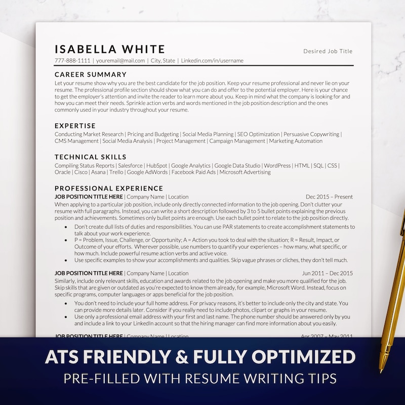 Simple Resume 2026 - Etsy