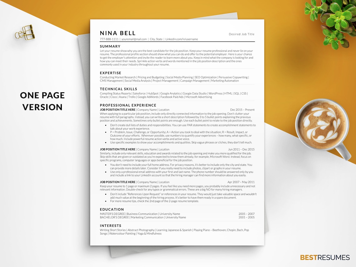 Modern ATS Resume Template, ATS Friendly Resume Template, ATS Compliant ...