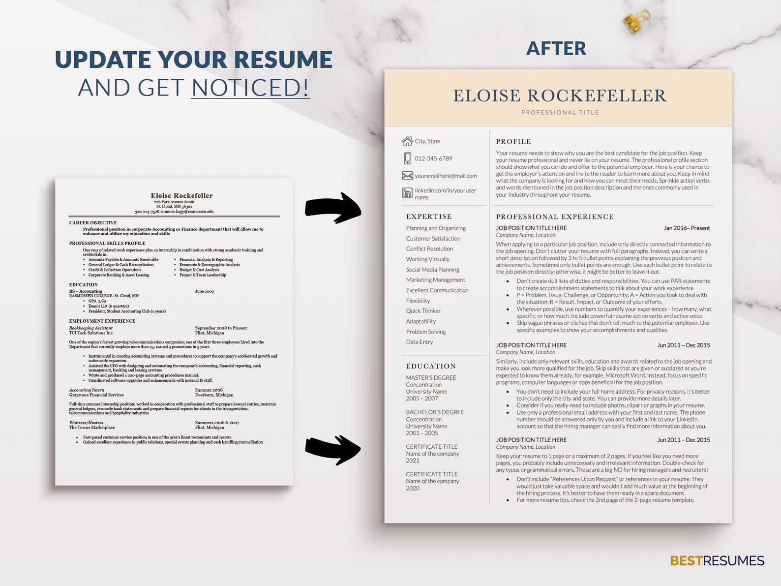 Professional Resume Template for Word With Modern Clean Resume Design ...