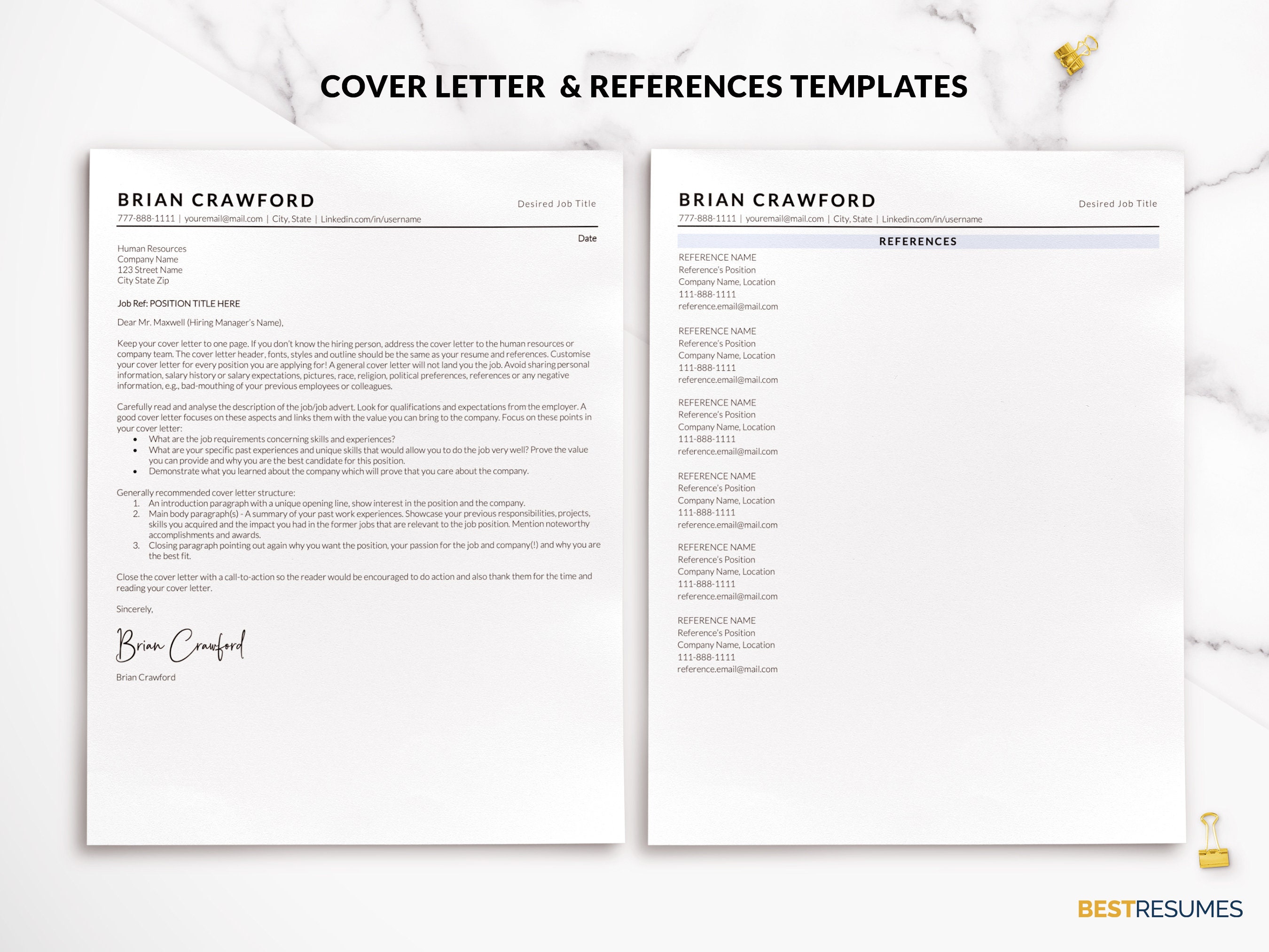 Professional Simple ATS Friendly Resume Template for Word, Mac Pages ...