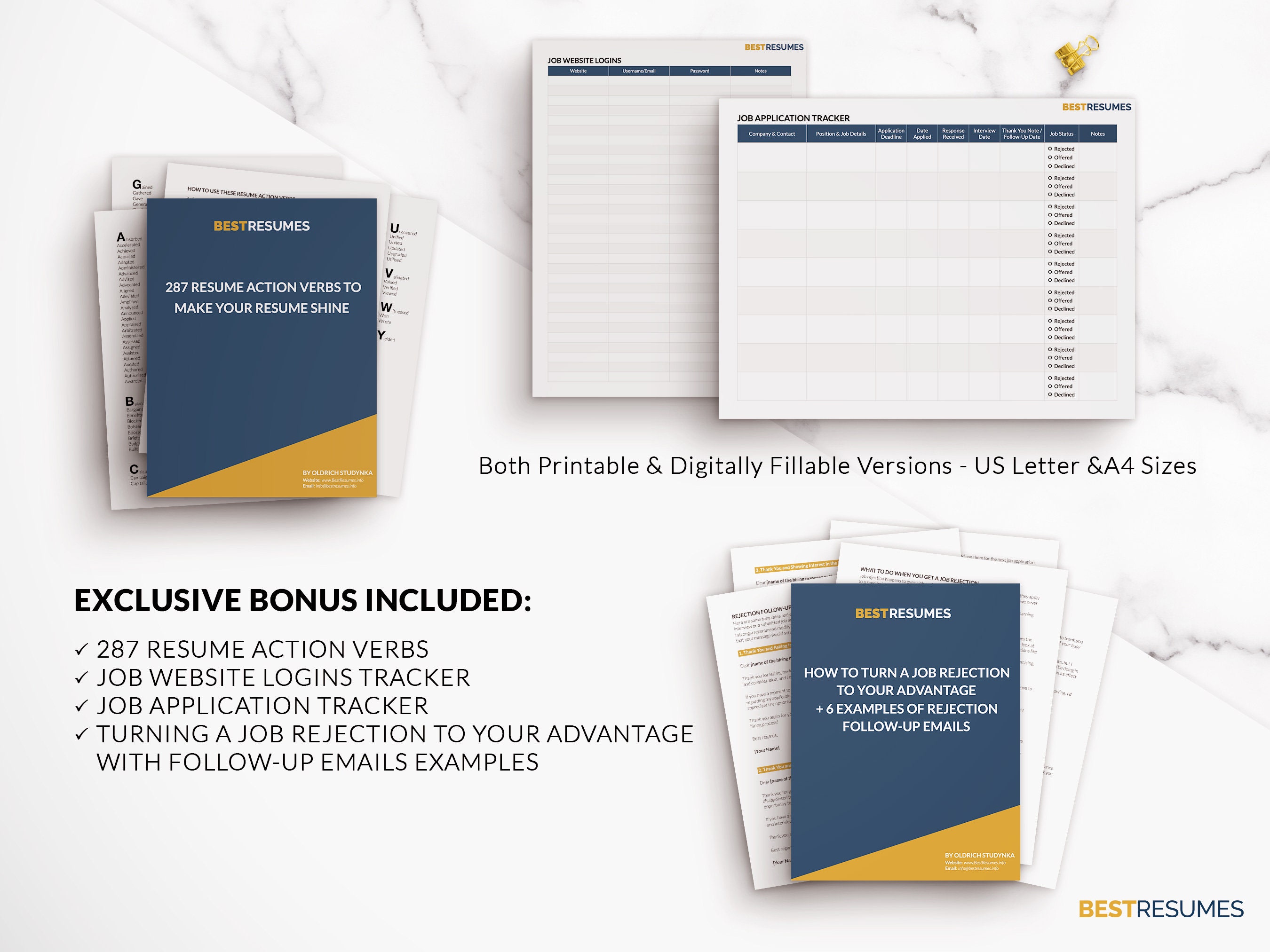 Elegant ATS Friendly Resume Template for Word, Mac Pages, Google Docs ...