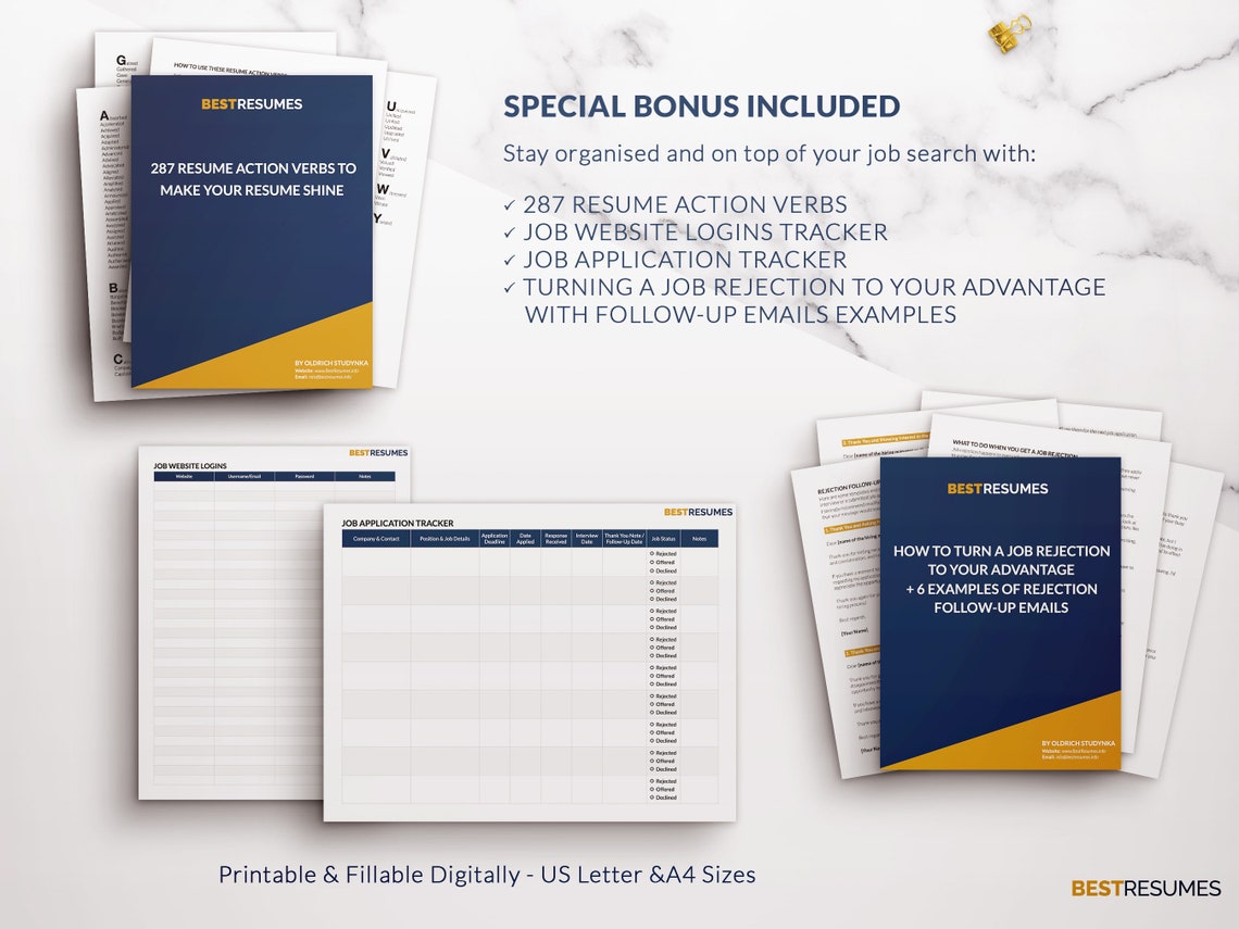 Executive Resume Template, Clean Modern Professional CV Template for ...