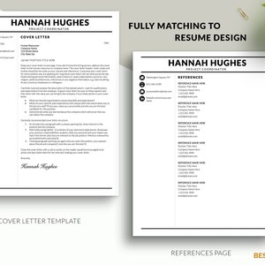 Modern Professional Resume Template Word 1 & 2 Page Resume Two Column ...