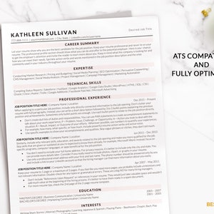 Clean ATS Friendly Resume Template, ATS Compliant and Optimized Resume ...
