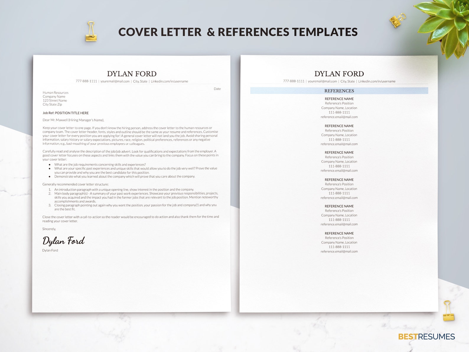 Professional Clean ATS Friendly Resume Template for Google Docs, Word ...